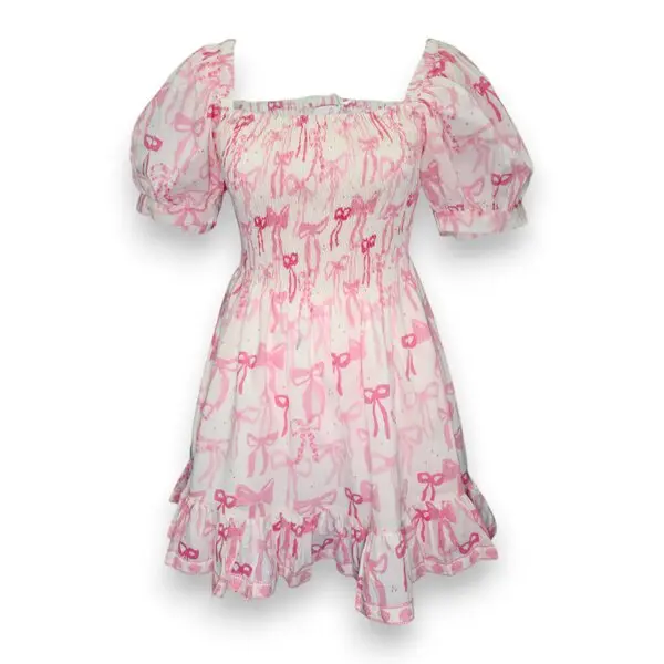 MARY MARSHMALLOW Poppy Dress Short Bows - Pink