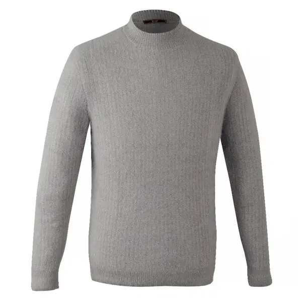 DAVID WEJ Albert High Neck Jumper – Light - Grey