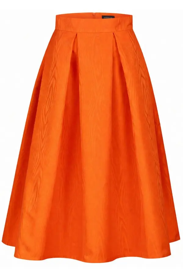 MARIANNA DÉRI Midi Skirt With Moiré Effect - Orange