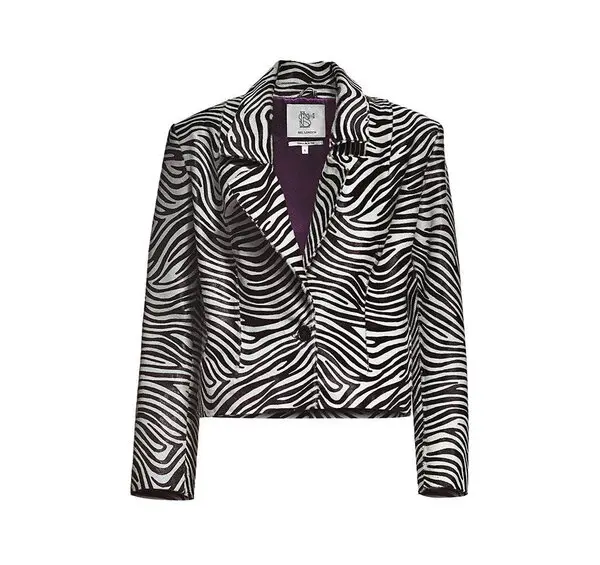 MAISON SEL Zebra Print Pony Hair Blazer Jacket - Black/white