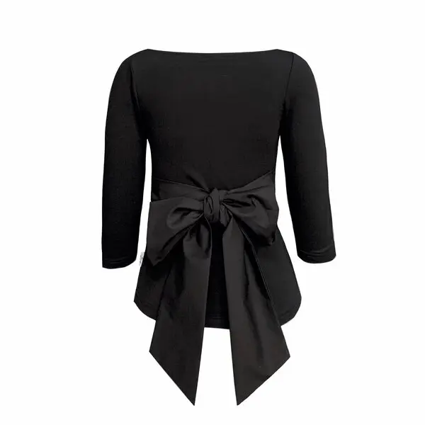 FROCK TALES Primrose Top With Bow - Black