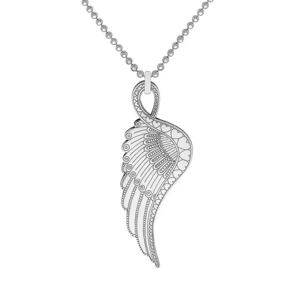 CARTERGORE Medium Wing Pendant Necklace - Silver