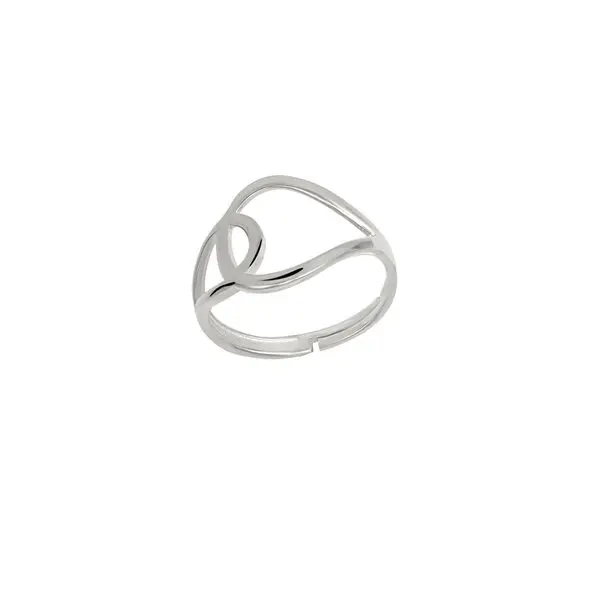 SPERO LONDON Intercepting Circles Sterling Statet Signature Ring - Silver