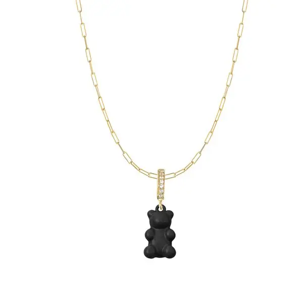 ADRIANA PAPPAS DESIGNS Dainty Chain Gummy Necklace - Black