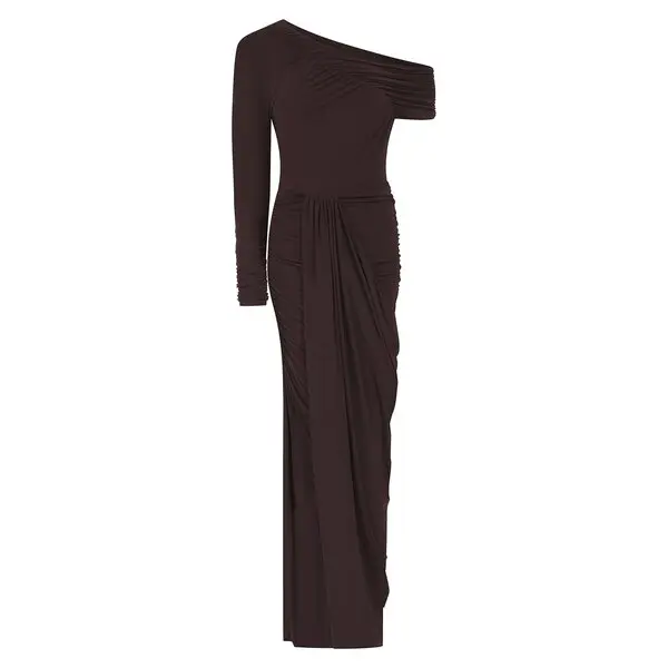CELESTINE & MAE Anemone Midaxi Dress In Chocolate Fondant - Brown