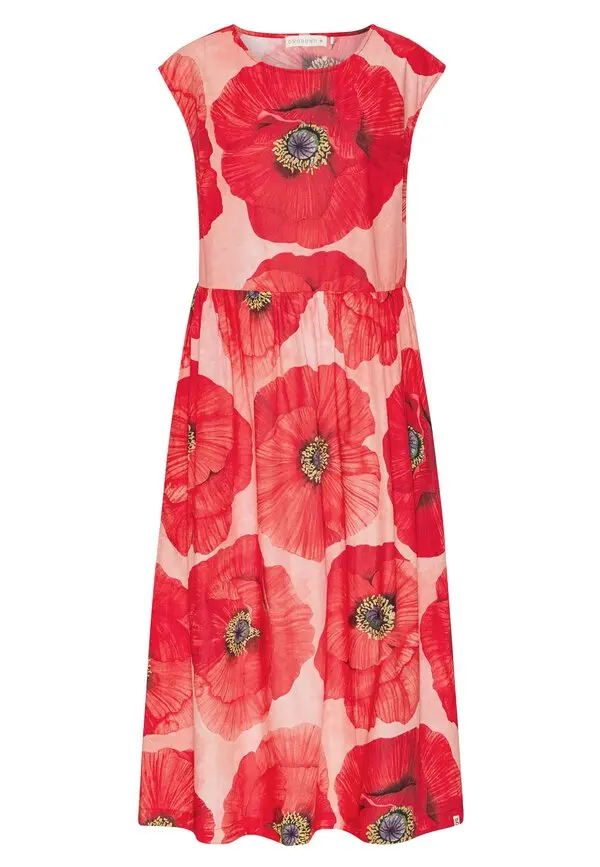 GROBUND Mathilde Dress The One With Poppies - Red