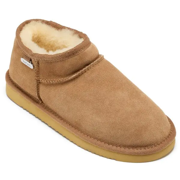 BEDROOM ATHLETICS Betty Double Faced Wool Mini Slipper Boots Chestnut - Brown