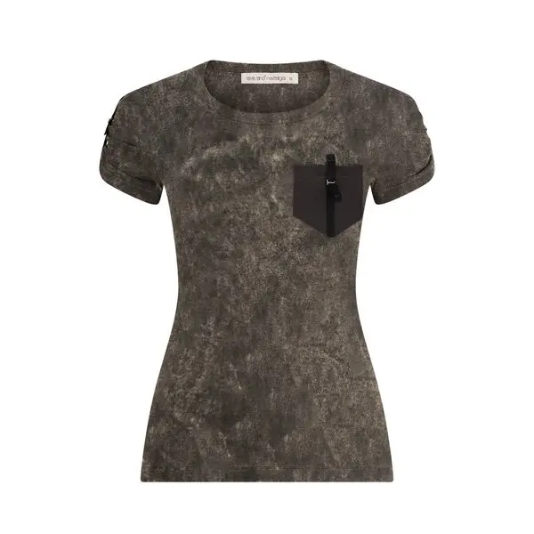 LOVE AND NOSTALGIA Tough Tee Acid Wash - Black