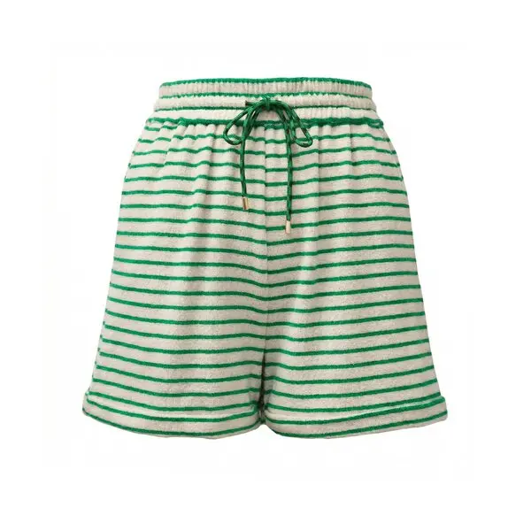 NOOKI DESIGN Talinn Towelling Striped Shorts Mix - Green
