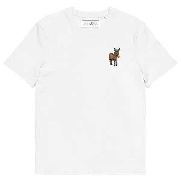 ANCHOR & CREW Smart Ass Actual Life Organic Cotton Embroidered T-shirt - White