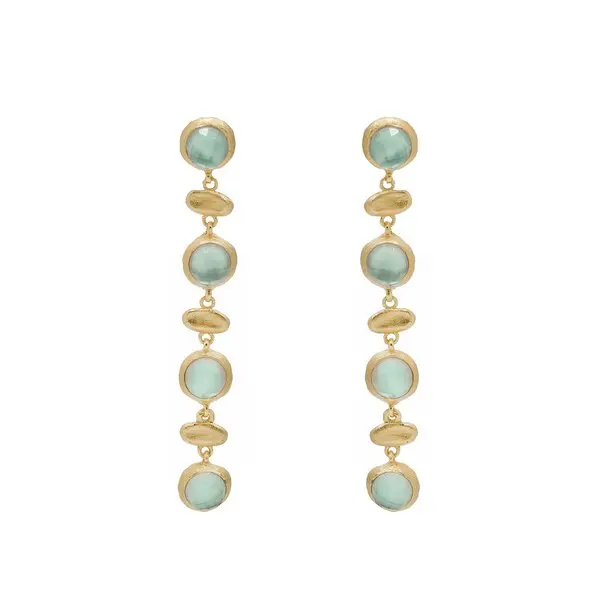 MARCIA MORAN Gold / Blue Fila Earrings - Gold/blue