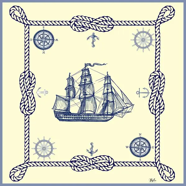 RALUFINEART Silk Scarf Nautical Chic Color - Yellow