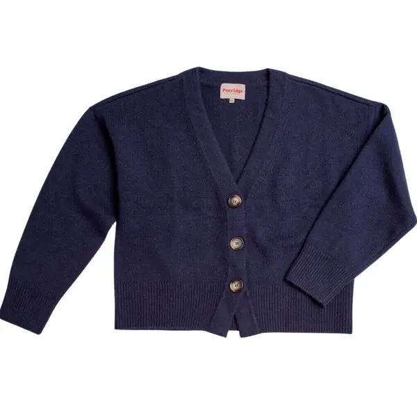 PORRIDGE KNITWEAR Cashmere Lucy Cardigan Navy - Blue
