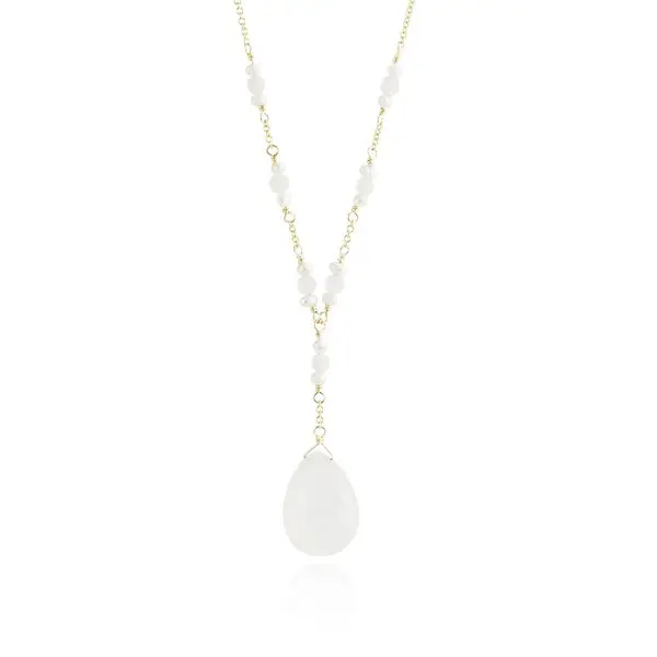 MOUNIR LONDON Moonstone Drop Necklace - White