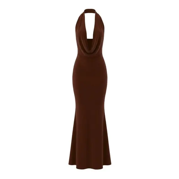 ALOMA STUDIO Frisson Maxi Dress Chocolate - Brown