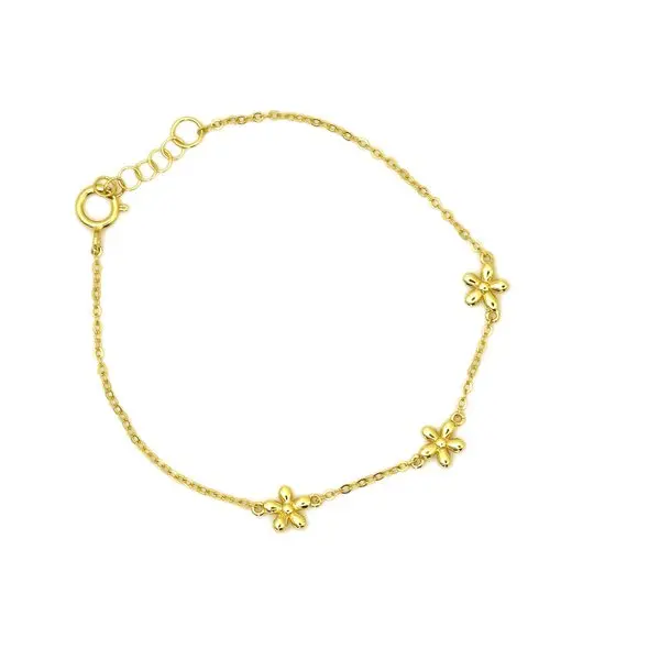VICSTONENYC FINE JEWELRY Dainty Flower Bracelet - Gold