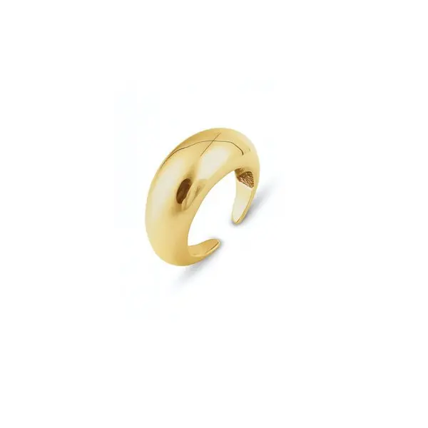 SPERO LONDON Sterling Silver Dome Crescent Ring - Gold