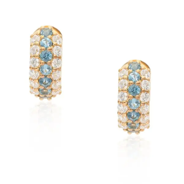PREETI SANDHU Blue / Gold Summer Sparkle Huggies London Blue Topaz - Blue/gold