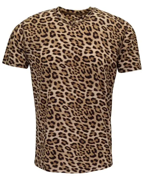 LORDS OF HARLECH Victor Leopard Wool Vneck Tee