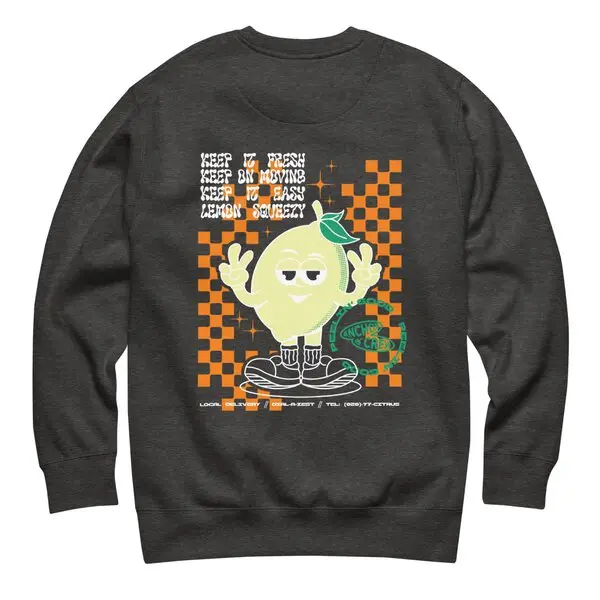 ANCHOR & CREW Heather Lemon Fresh Dial-a-local Organic Cotton Sweatshirt - Black