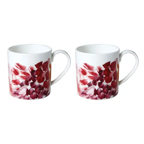 Twig New York Petals Set Of Two Mugs - White
