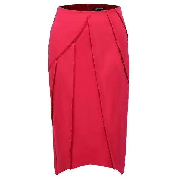 SMART AND JOY Asymmetric Structural Lines Skirt - Pink