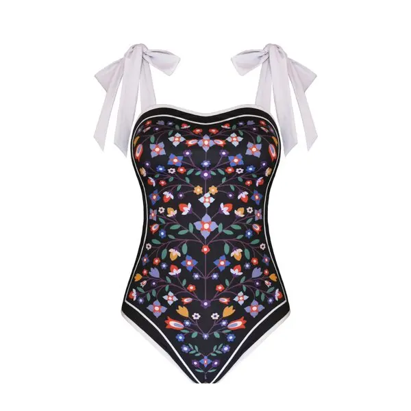 JESSIE ZHAO NEW YORK Jungle Puzzle Reversible One-piece Swimsuit - Black