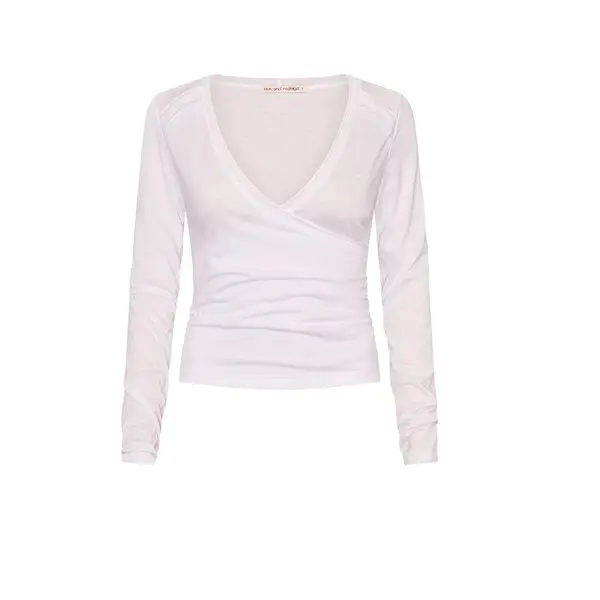 LOVE AND NOSTALGIA No Biggie Long Sleeve Top - White