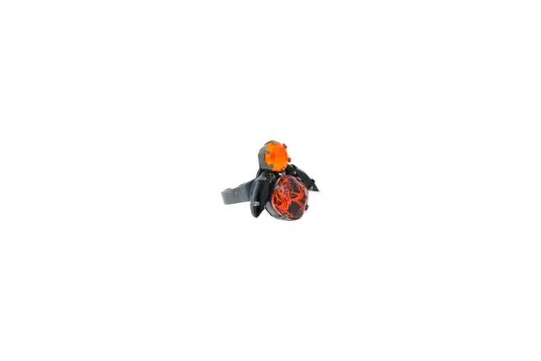 VICKISARGE The Spooky Bee Ring In Oxidised Silver - Orange
