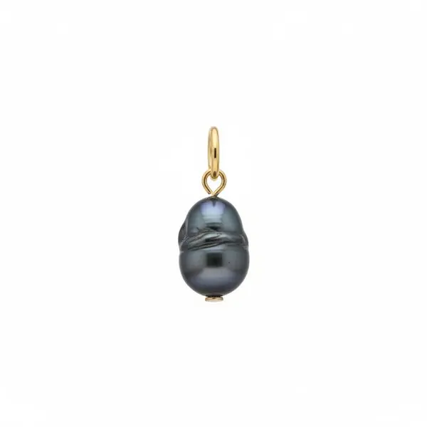 MHART Baroque Black Pearl Charm - Gold