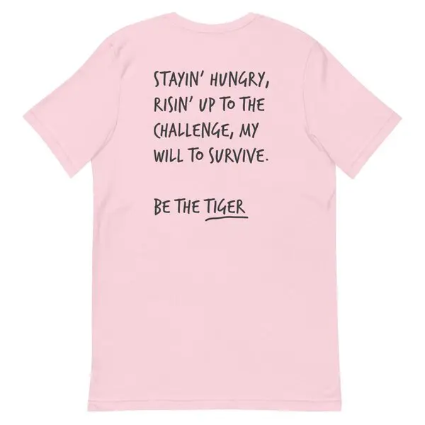 ANCHOR & CREW Cotton Think Ocean Tiger Aspirations Cotton Embroidered T-shirt - Pink
