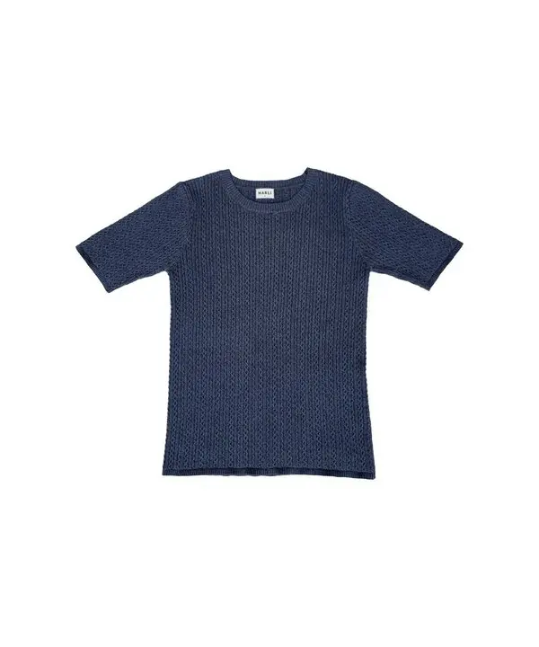 MABLI Tonnog Tee Denim Melange - Blue