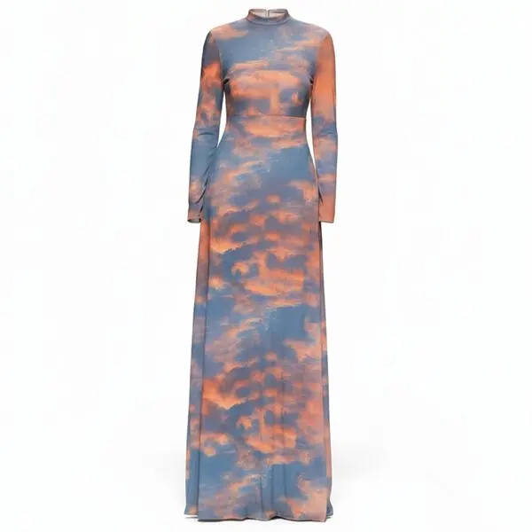 Chuks Collins Sunset Mesh Gown Sizzle Resort - Orange