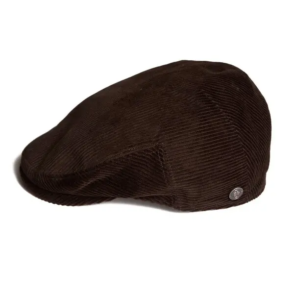 DASMARCA HATS Dylan Italian Cord Flat Cap - Brown