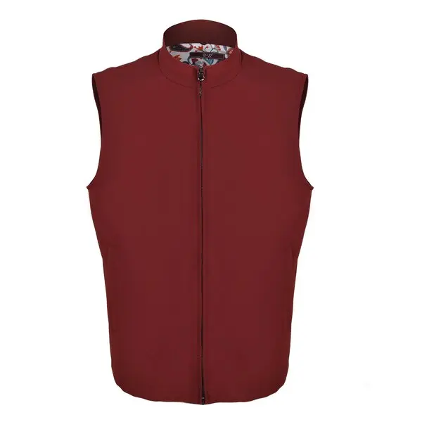 DAVID WEJ Ashford Relaxed Gilet Burgundy - Red