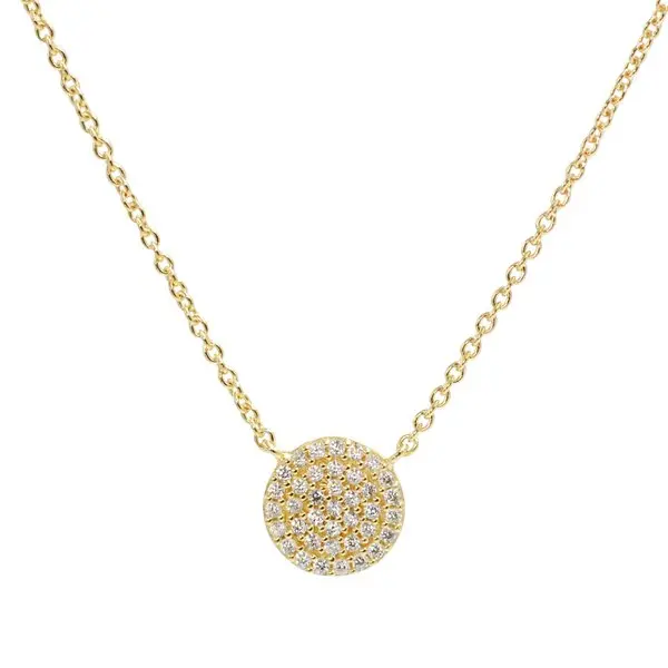 KAMARIA Pave Disk Necklace - Gold