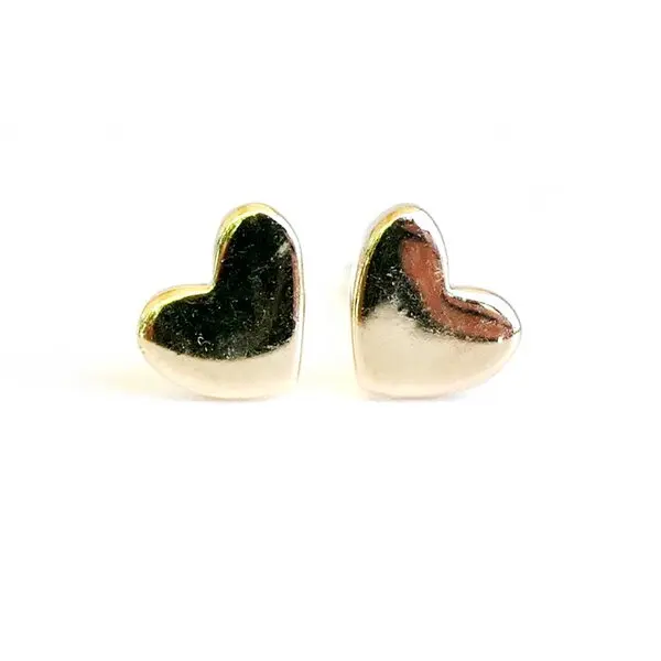LIME TREE DESIGN Mini Heart Stud Earrings Gold Vermeil - Yellow