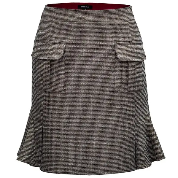 SMART AND JOY Short Skirt With Patch Pockets And Wide Ruffle