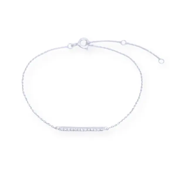 INARI JEWELLERY Silver / White Solstice Bar Bracelet Sterling Silver White Topaz - Silver/white