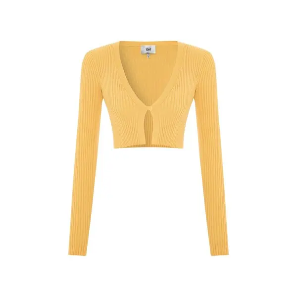 MAISON SEL Lueur Crop Cardigan - Yellow
