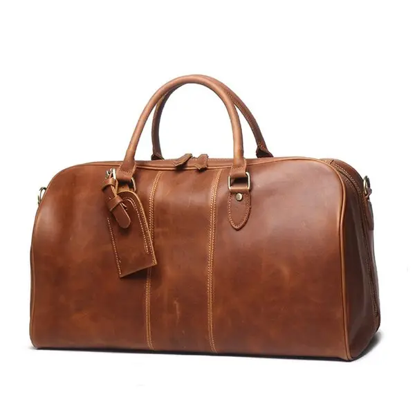 TOURI Classic Duffle With Luggage Tag Light - Brown