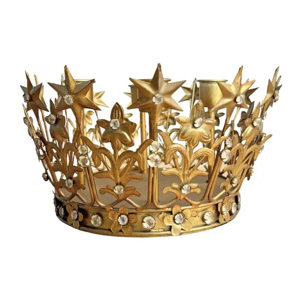 LILA RASA Large Crown With 4 Candle Holder - Gold