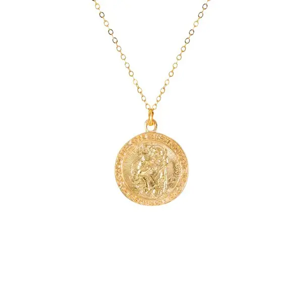 OUTOFOFFICE St Christopher Charm Necklace - Gold