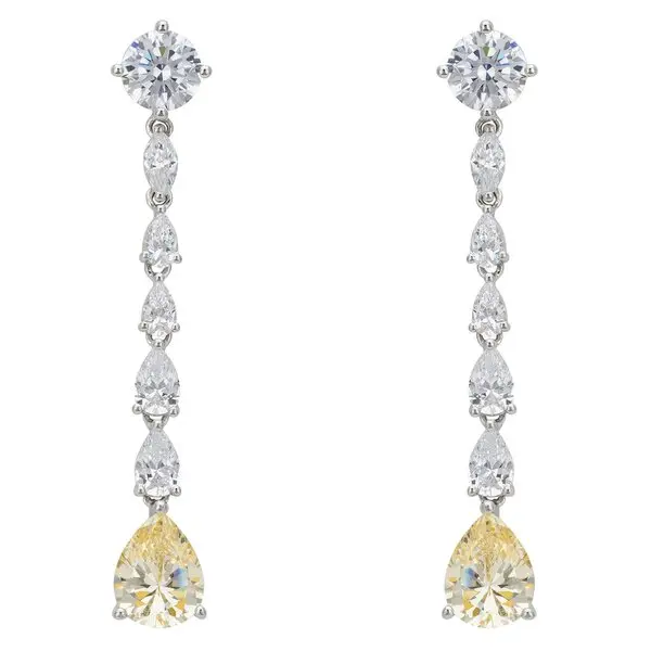 LATELITA Silver / White / Yellow Blanchett Drop Earrings Yellow Topaz Silver - Silver/white/yellow