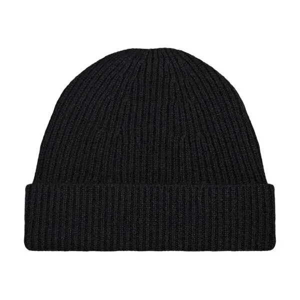 PAUL JAMES KNITWEAR Lightweight Merino Cashmere Beaulinee Beanie - Black