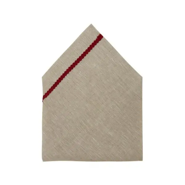KM HOME COLLECTION Striped Linen Napkins Set Of 2 - Red