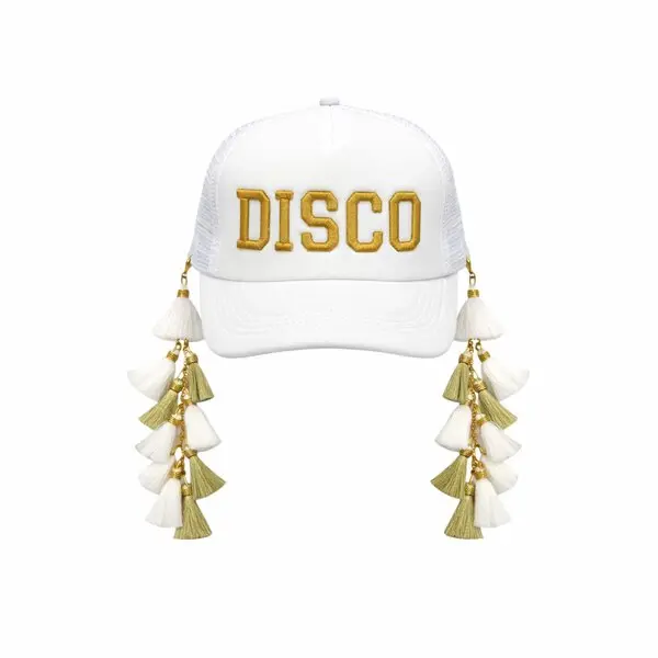 JULIA CLANCEY Disco Luxe Chacha Trucker Cap - White