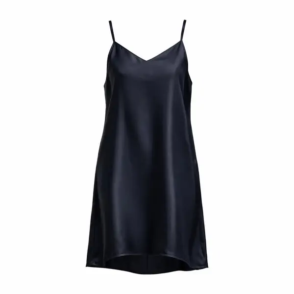 SEROTONINN Navy Silk Slip Mini Dress – Relaxed Fit - Blue
