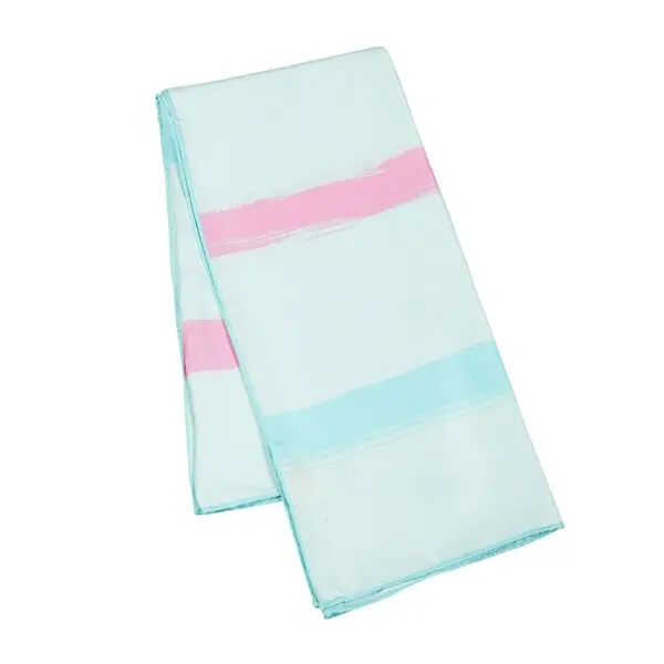 HERITAGEMODA Blue / White Light Turquoise Handpainted Silk Square Scarf - Blue/white