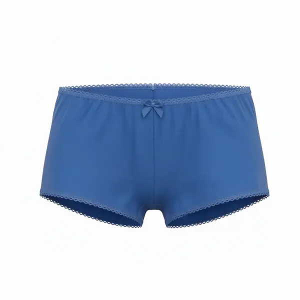 THE COOLGIRL NYC Jane Boyshort In Cotton - Blue